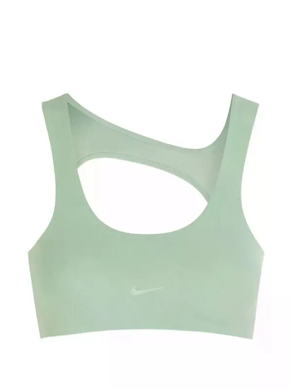 Nike Zenvy Cut-out Logo-print Sports Bra - Green