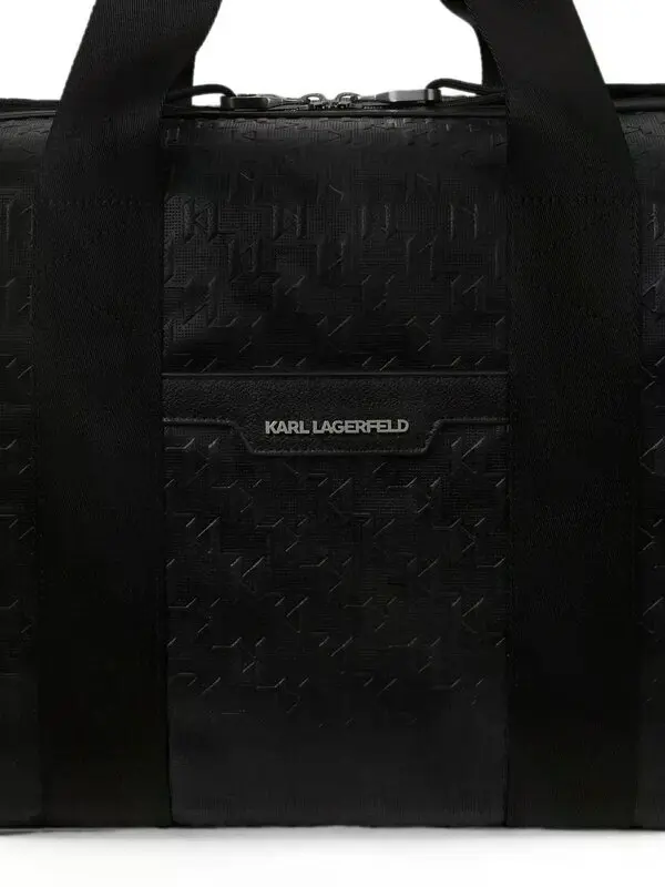 Karl Lagerfeld Monogram Perforated Weekender Bag