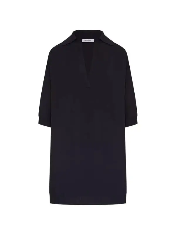 Max Mara V-neck Polo Top - Black