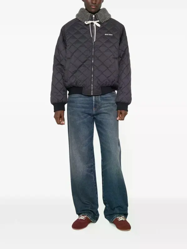 Miu Miu Quilted Shearling-collar Jacket
