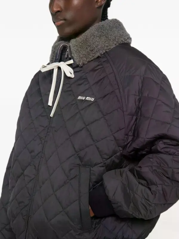 Miu Miu Quilted Shearling-collar Jacket