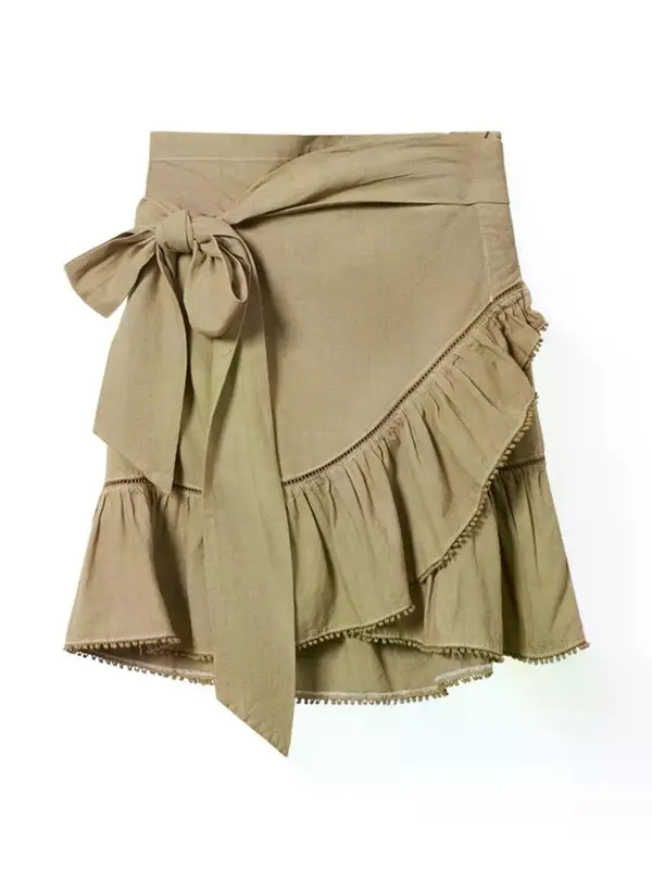 MARANT ETOILE Mampster Ruffled Wrap Mini Skirt - Neutrals