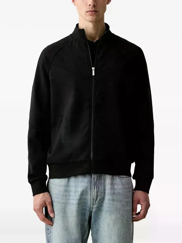 Karl Lagerfeld Monogram-pattern Zip-up Sweatshirt