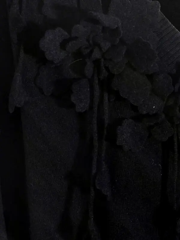 Alberta Ferretti Floral-appliqué V-neck Mini Dress