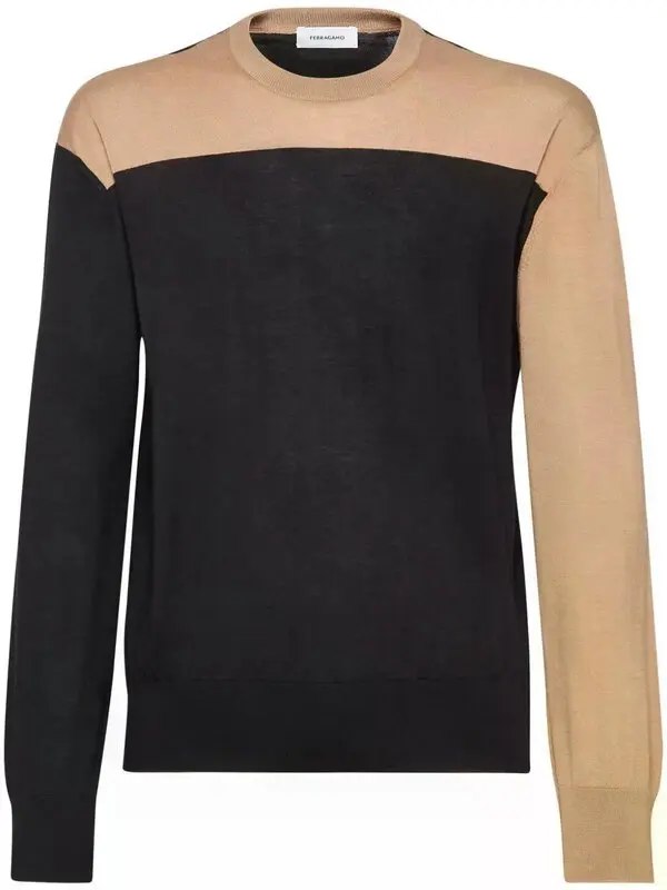 FERRAGAMO Colour-block Cashmere Jumper