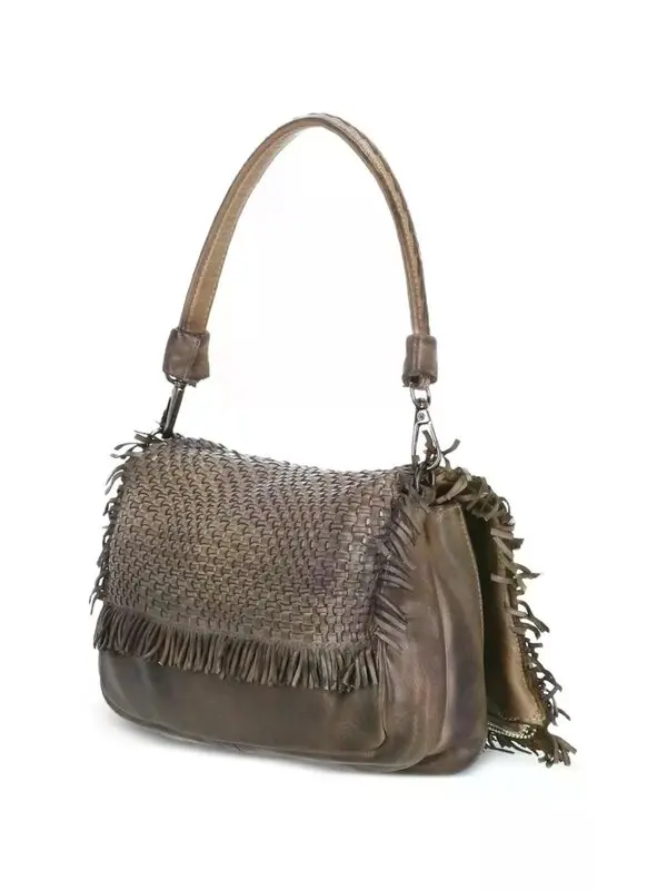 REPTILE'S HOUSE Anfora Braided Fringed Shoulder Bag - Brown