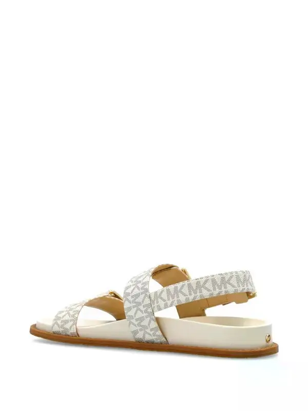 Michael Kors Logo-monogram Buckle-strap Sandals - Neutrals
