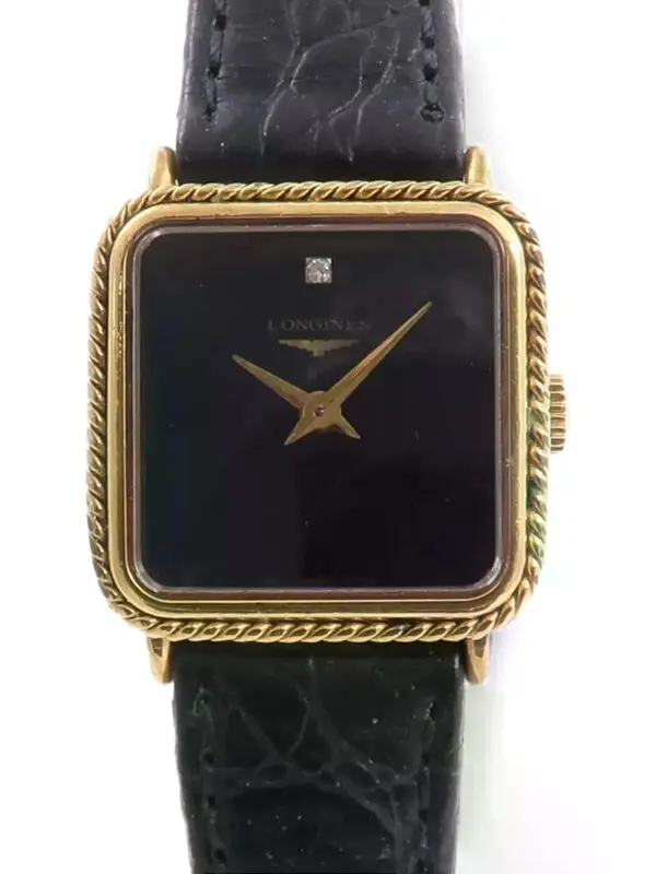 LONGINES Classic Square Dial Watch With Rope-effect Bezel - Black