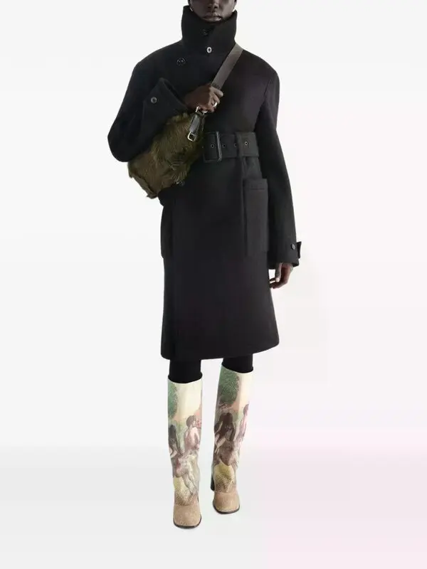 LEMAIRE Fitted Wrap Coat In Felted Wool And Alpaca Blend