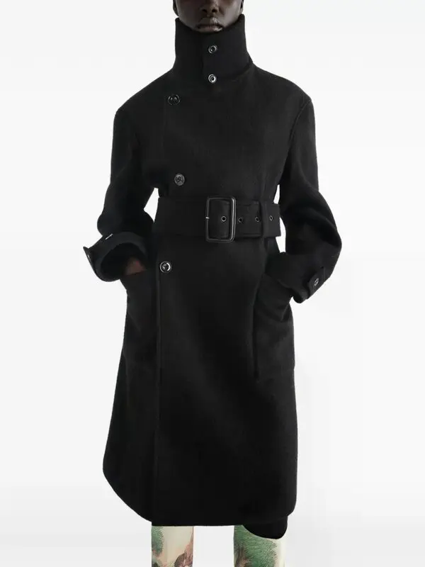 LEMAIRE Fitted Wrap Coat In Felted Wool And Alpaca Blend