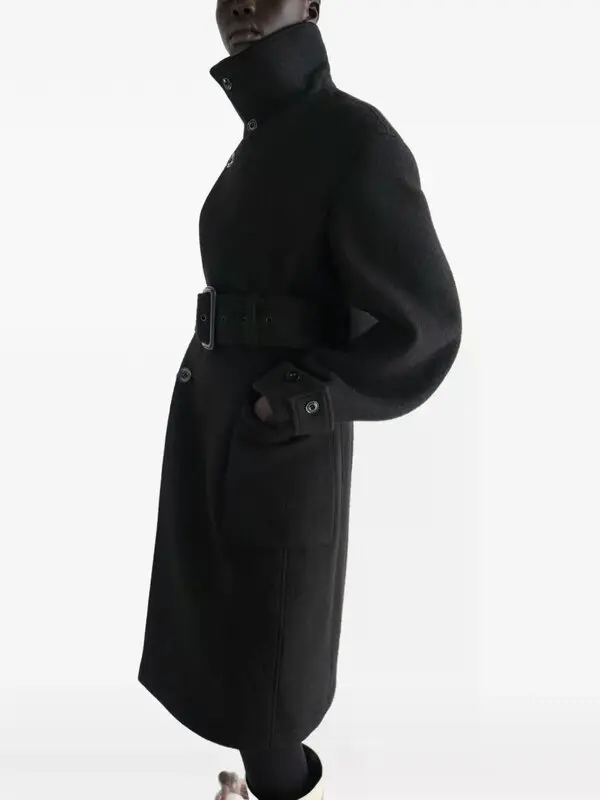 LEMAIRE Fitted Wrap Coat In Felted Wool And Alpaca Blend