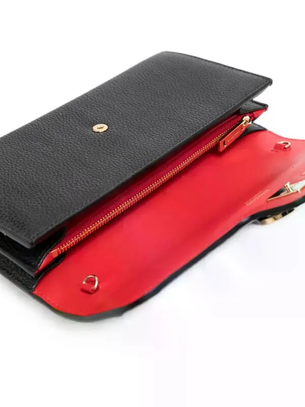 FERRAGAMO Double Gancini Leather Clutch Bag