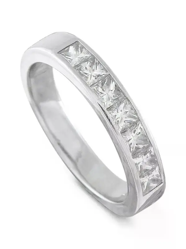 LB EXCLUSIVE Platinum Square Diamond Band Ring - Silver