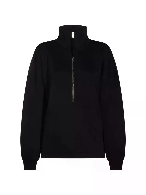 THOM KROM Half-zip Ruched-sleeve Sweater