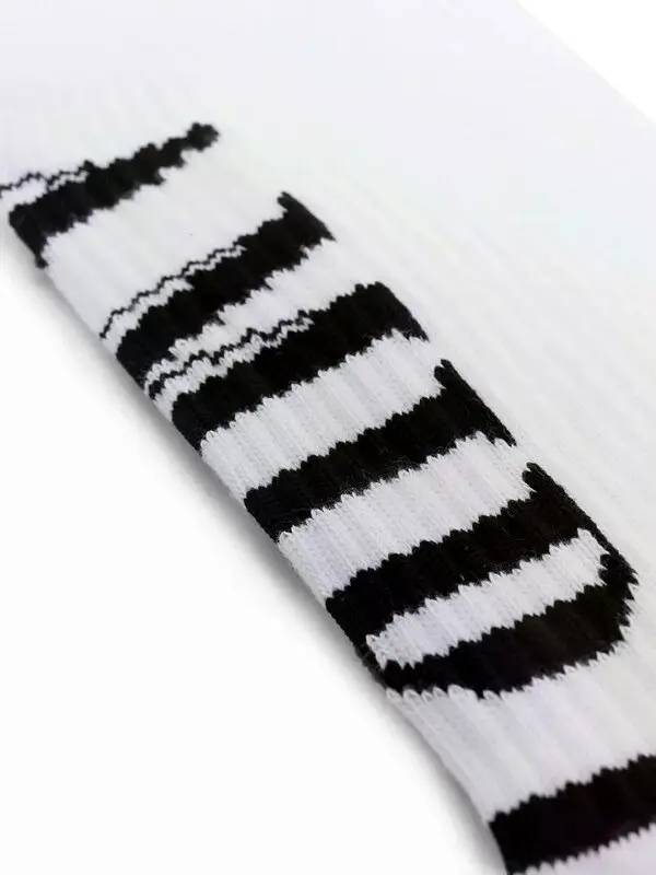 Amiri Logo Print Cotton Socks - White