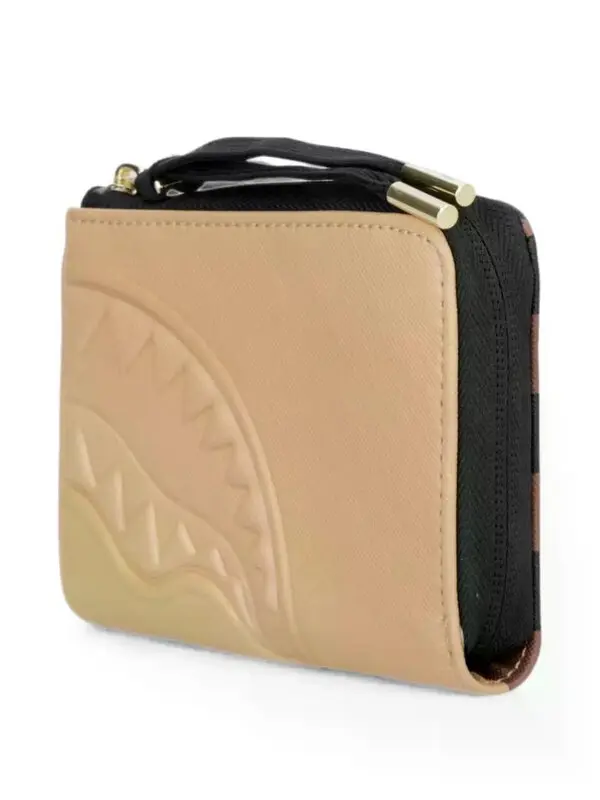 SPRAYGROUND Checkerboard-print Shark-embossed Wallet