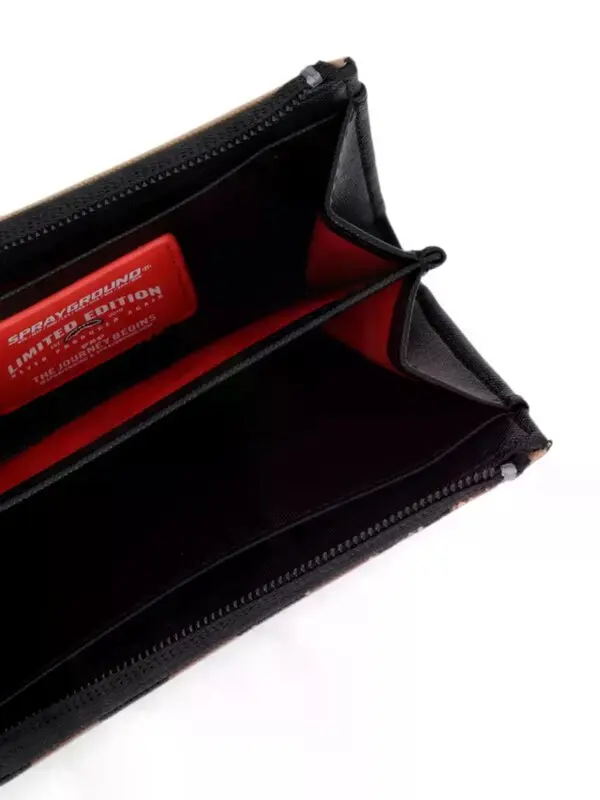 SPRAYGROUND Checkerboard-print Shark-embossed Wallet