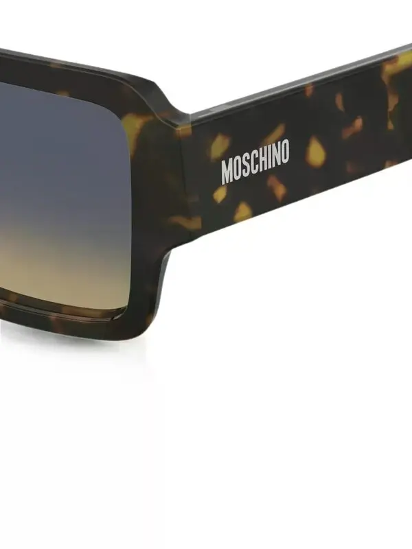 Moschino Tortoiseshell-effect Rectangle-frame Sunglasses