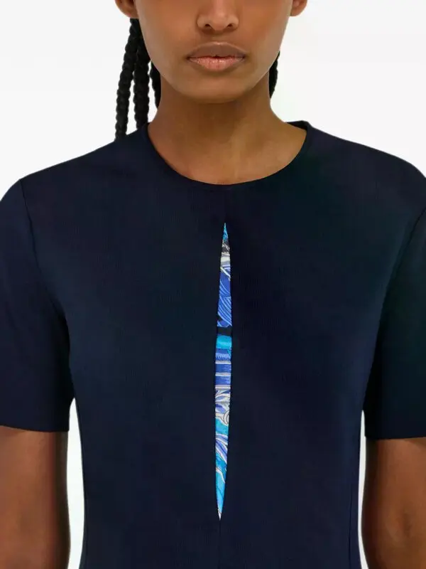 FERRAGAMO Knit Dress With Rooster Print Inserts