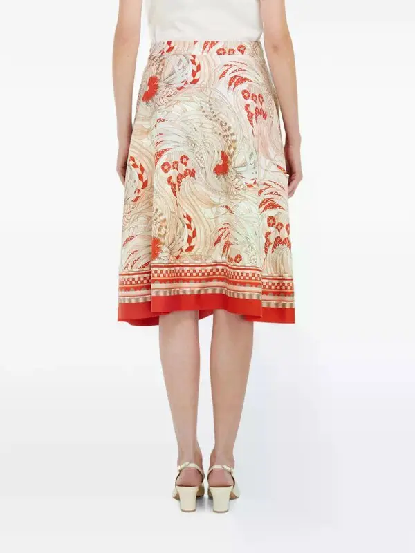 FERRAGAMO Rooster-print Long Skirt