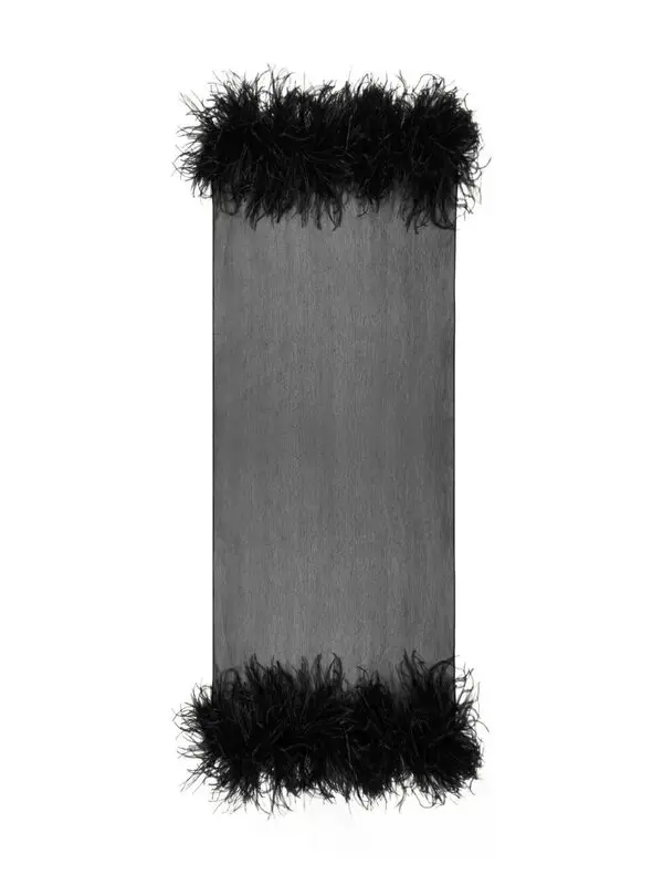 TALLER MARMO Dita Spirito Stole Feather Scarf - Black