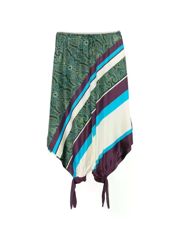 ALEMAIS Joni Paisley-print Tapered Trousers - Green