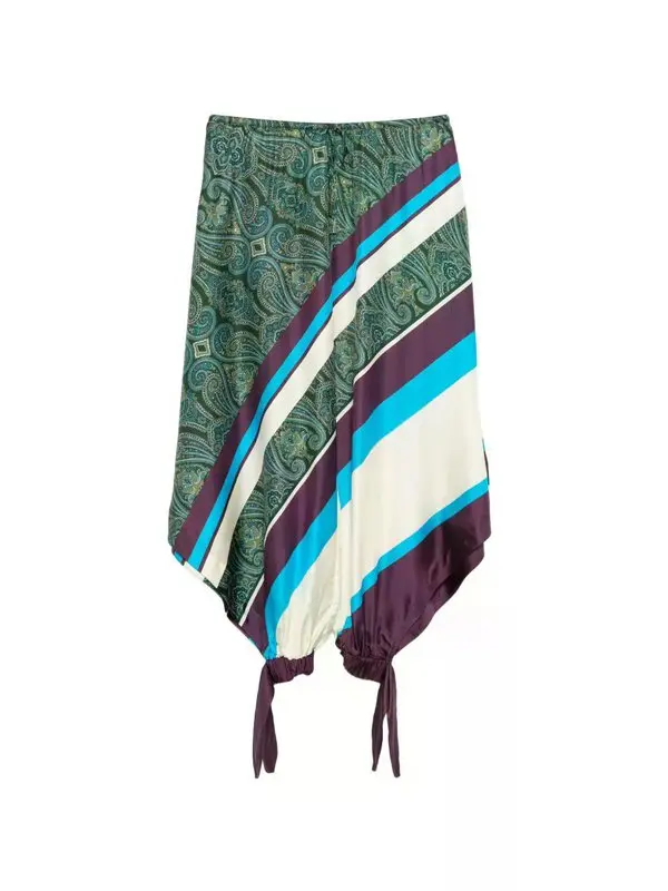 ALEMAIS Paisley-print Silk Trousers - Green