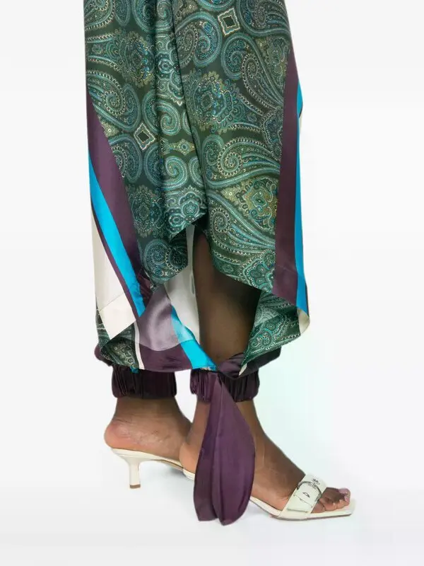 ALEMAIS Joni Paisley-print Tapered Silk Trousers