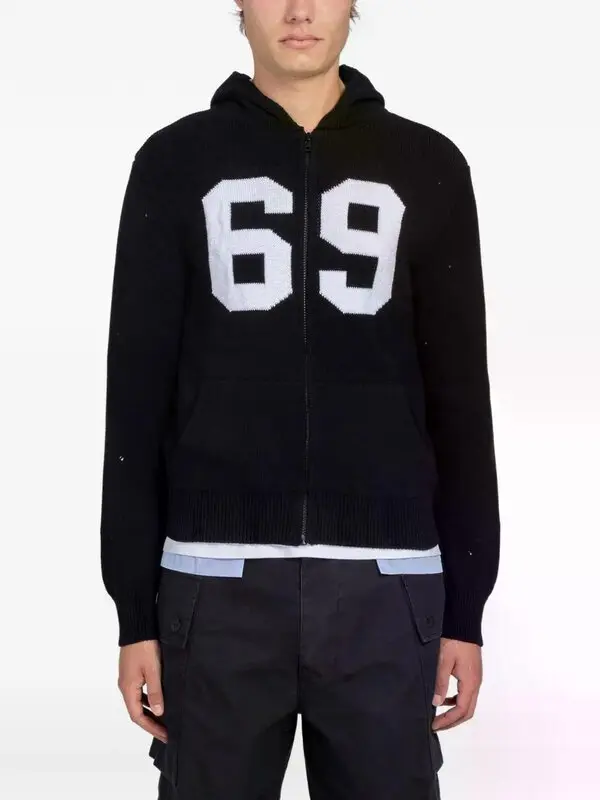 Gimaguas Intarsia-knit Zip-up Hoodie
