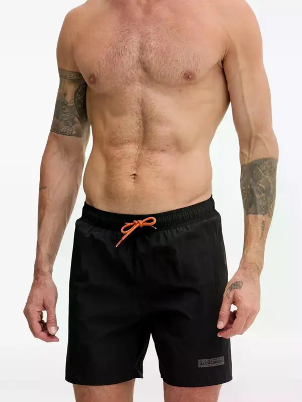 NAPAPIJRI Logo-patch Drawstring Swim Shorts - Black