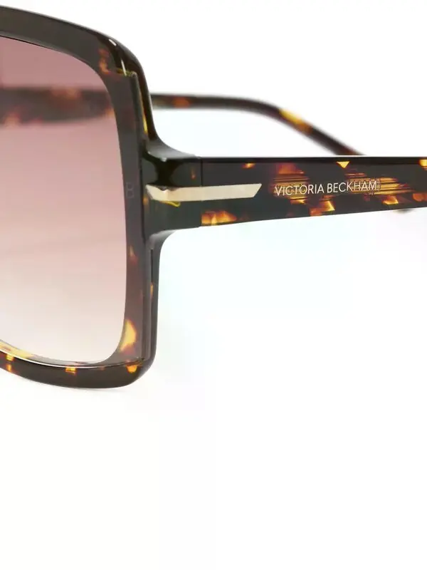 Victoria Beckham Tortoiseshell-effect Geometric-frame Sunglasses
