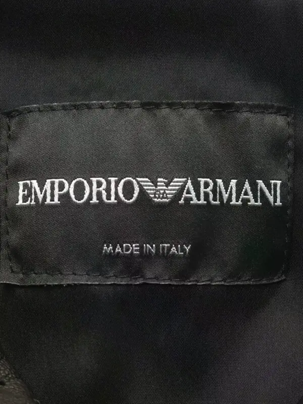 Emporio Armani Long Sleeve Leather Zip-up Jacket