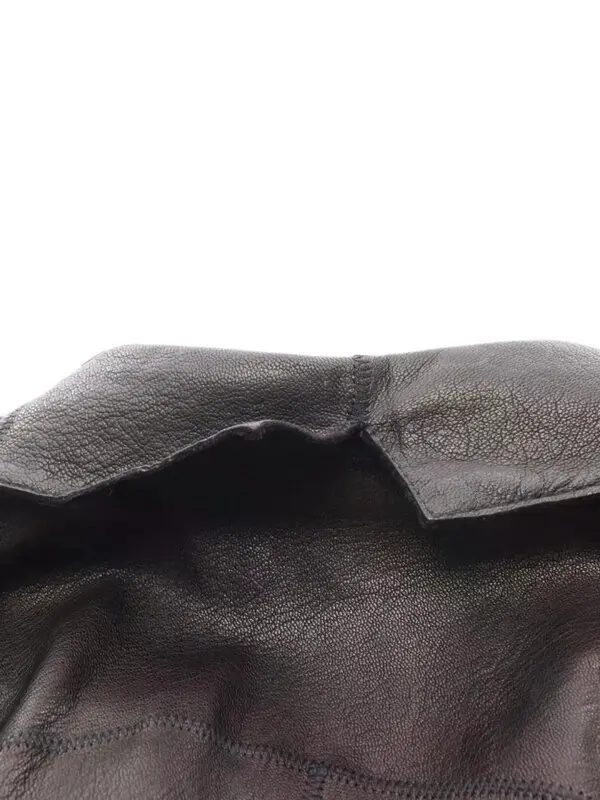 Emporio Armani Long Sleeve Leather Zip-up Jacket