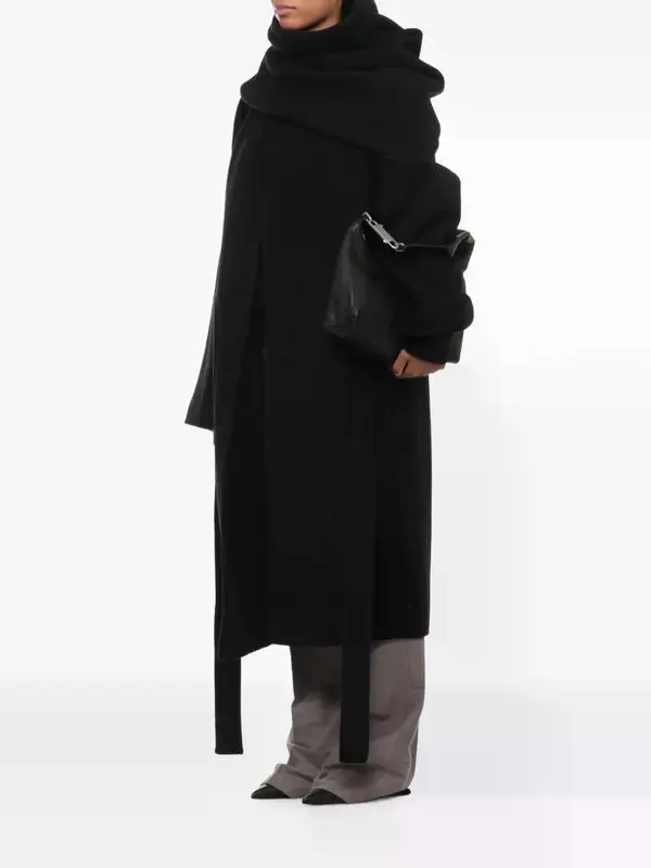 Rick Owens Belted Hooded Coat