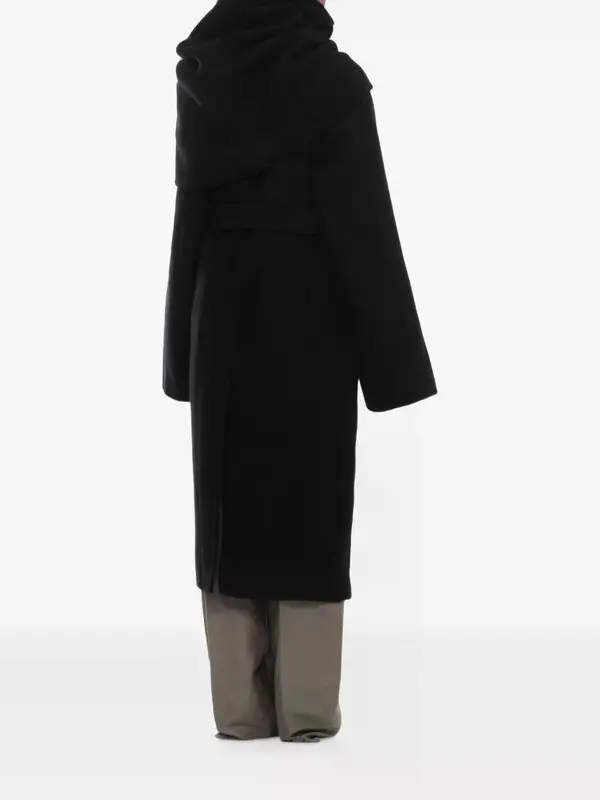 Rick Owens Belted Hooded Coat