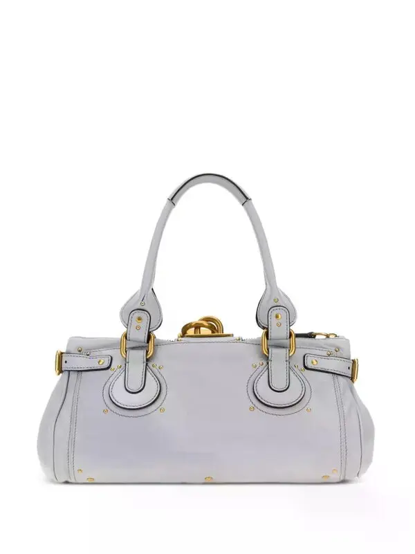 Chloé Paddington Bag In Grained Leather - Grey