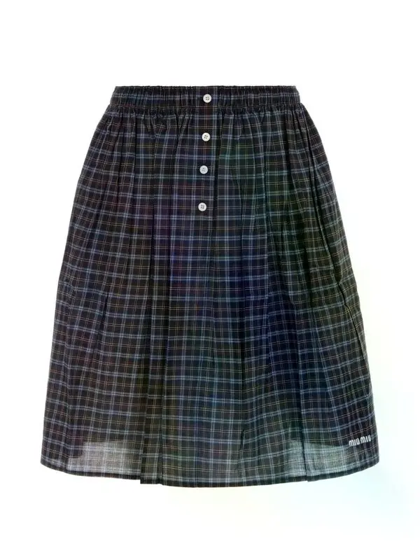 Miu Miu Plaid Skirt - Brown