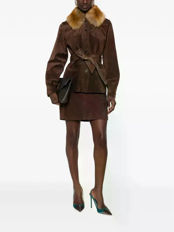 Saint Laurent Belted Leather Jacket