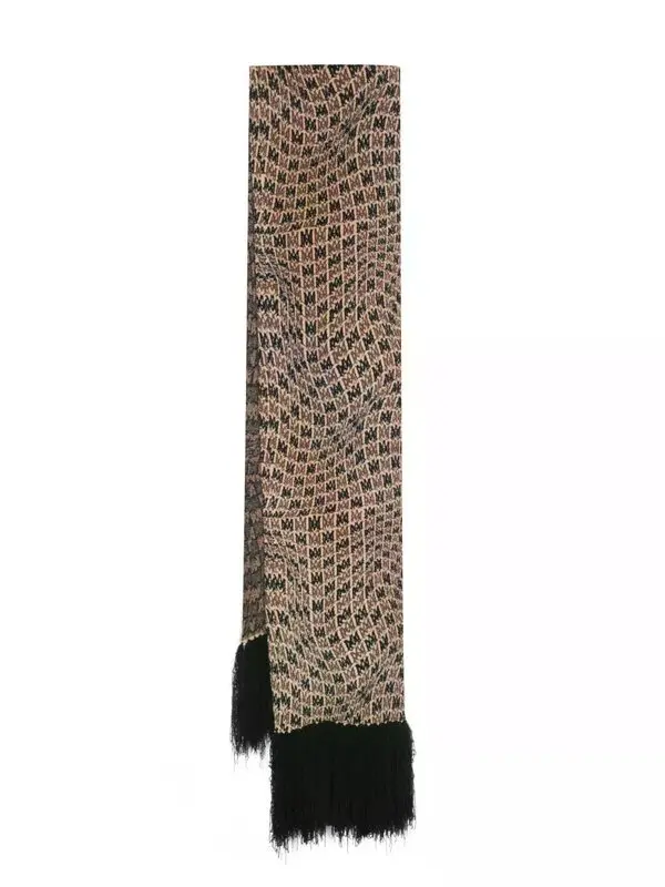 Amiri Logo-intarsia Frayed Scarf