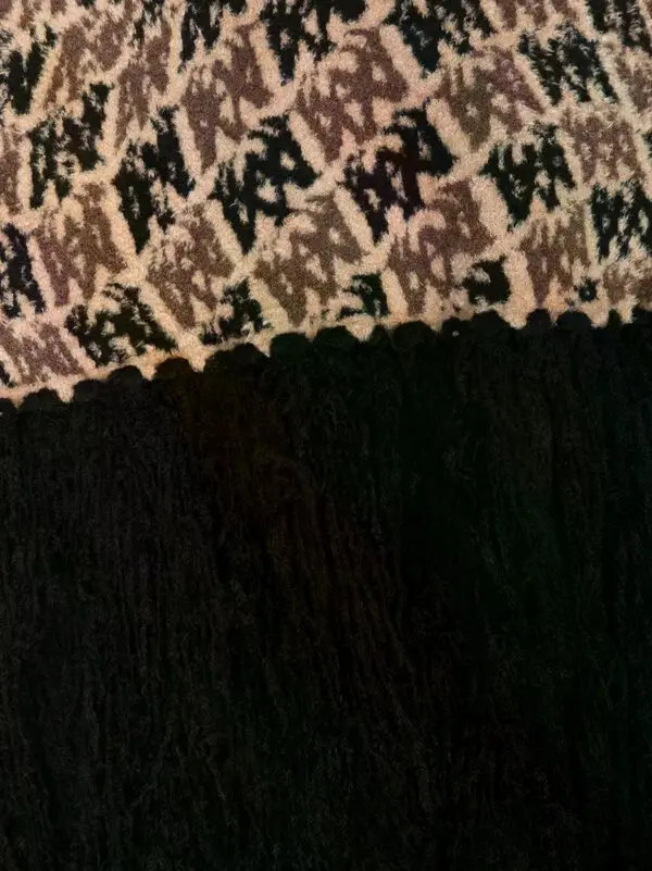 Amiri Logo-intarsia Frayed Scarf