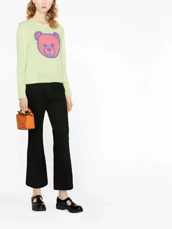 Moschino Teddy Bear Intarsia Knit Jumper - Green