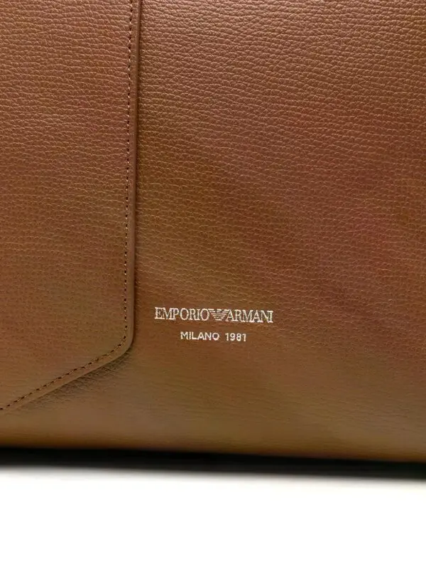 Emporio Armani 1981 Logo-print Leather Tote Bag