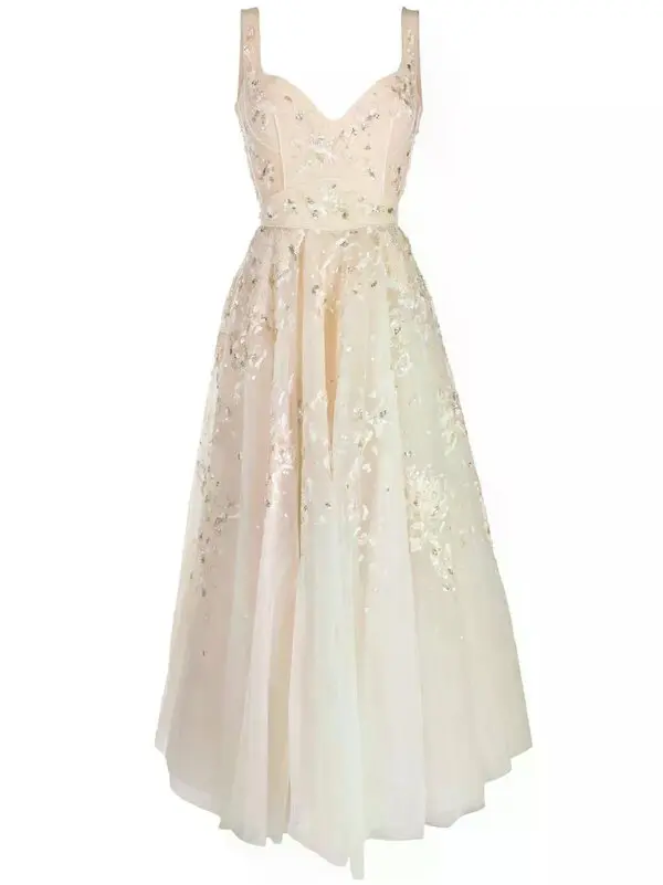 SAIID KOBEISY Sleeveless Embellished Tulle Gown