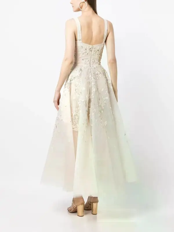 SAIID KOBEISY Sleeveless Embellished Tulle Gown