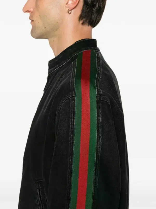 Gucci Web-stripe Denim Jacket
