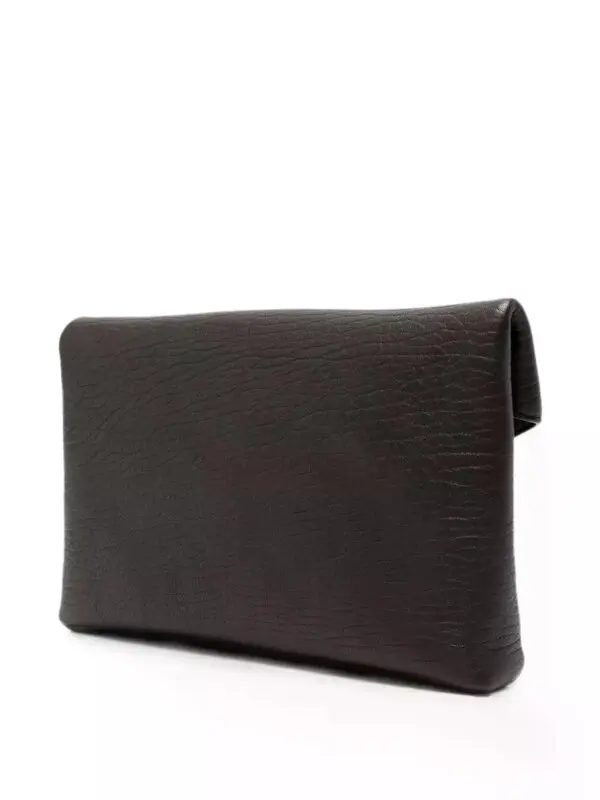 Saint Laurent Cassandre Grained-leather Clutch Bag