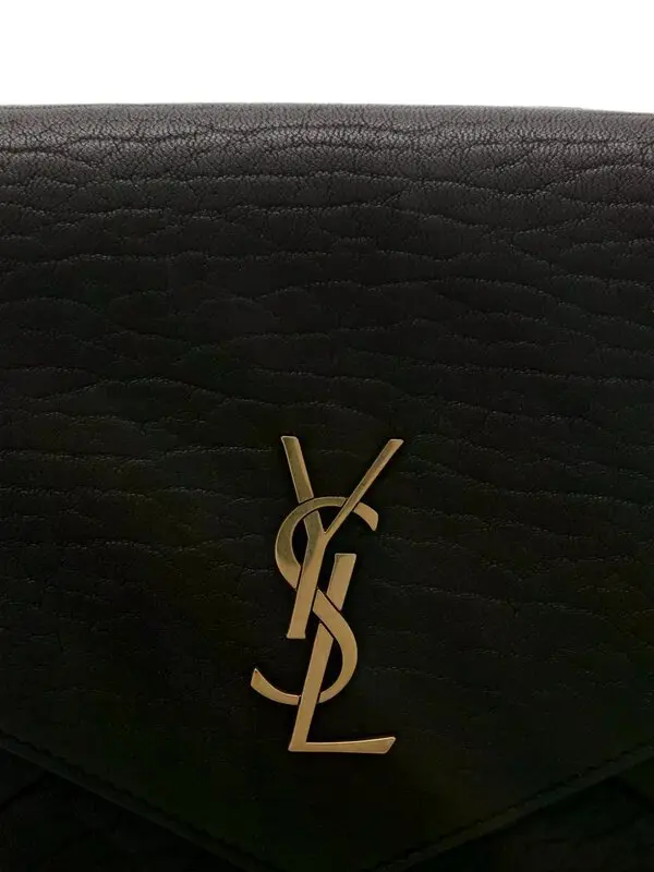 Saint Laurent Cassandre Grained-leather Clutch Bag