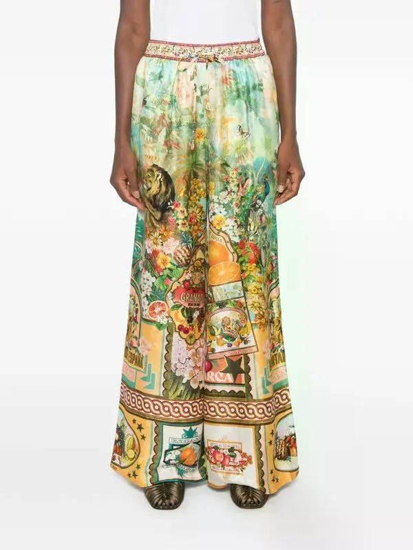 Camilla Graphic-print Palazzo Trousers