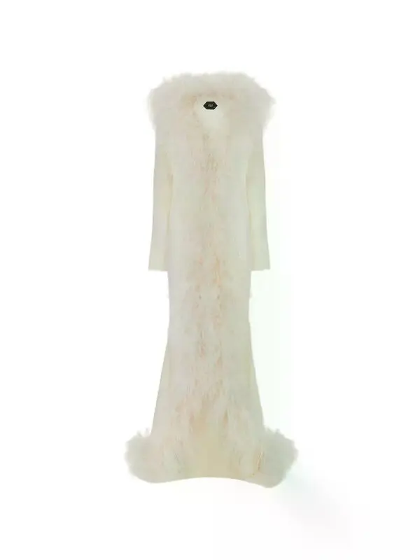 TALLER MARMO Feather-trim Hollywood Maxi Gown