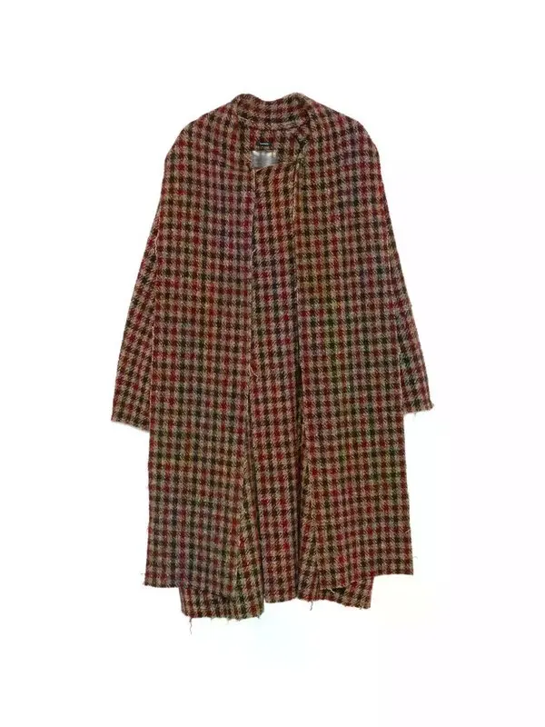 R13 Check-pattern Double-breasted Coat